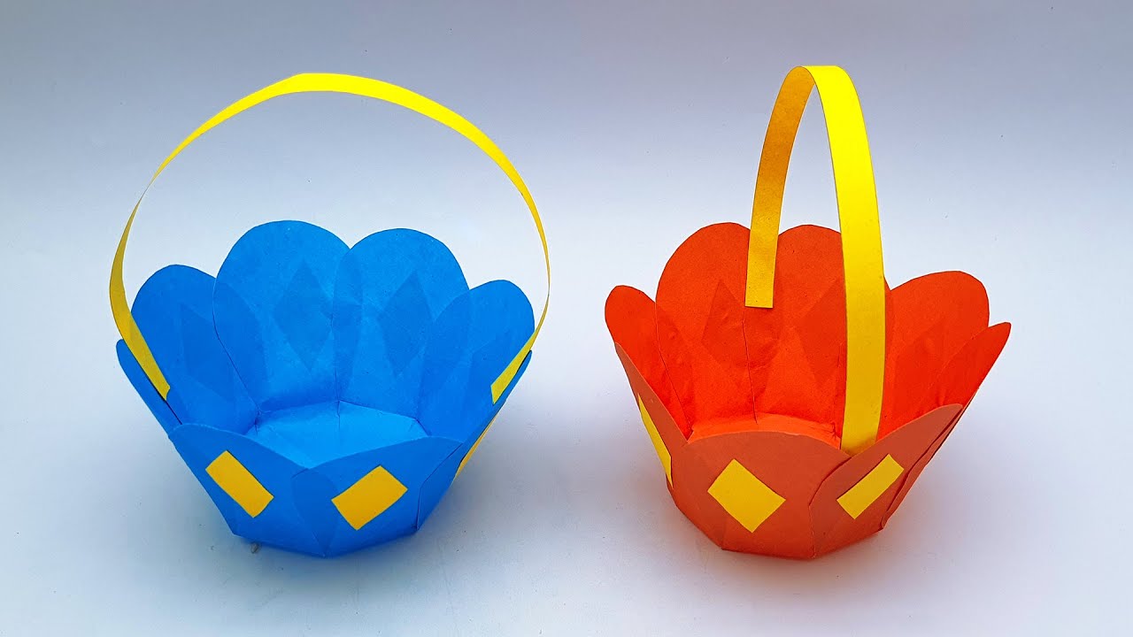 Diy Simple Paper Basket Ideas | Amazing Basket From Color Paper ...