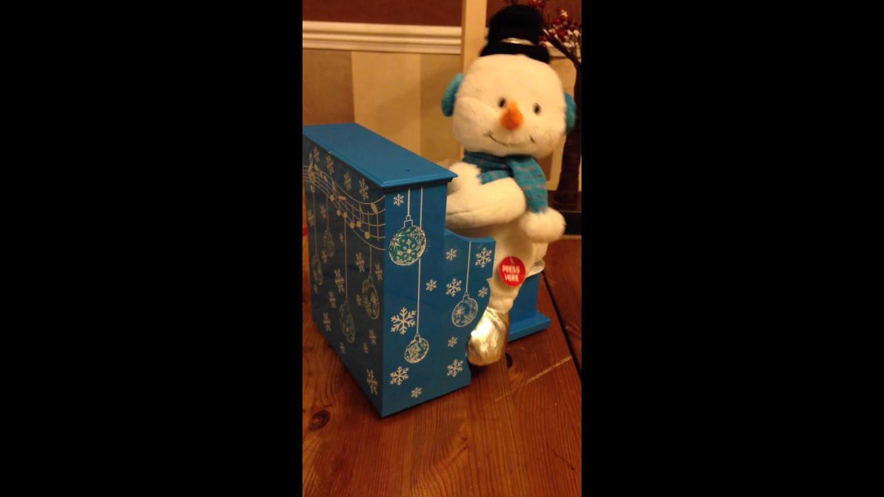 Singing dancing piano playing musical snowman Christmas - YouTube