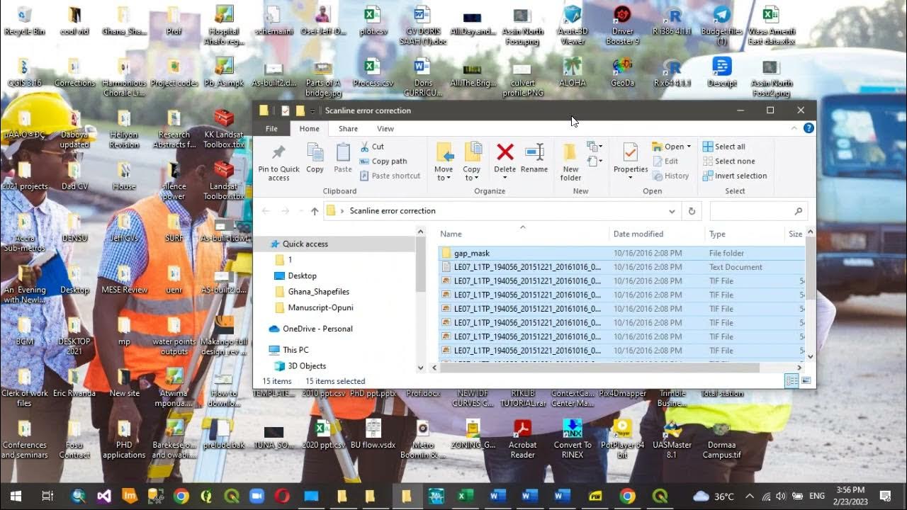 Landsat 7 Level 1 Scanline error correction - YouTube
