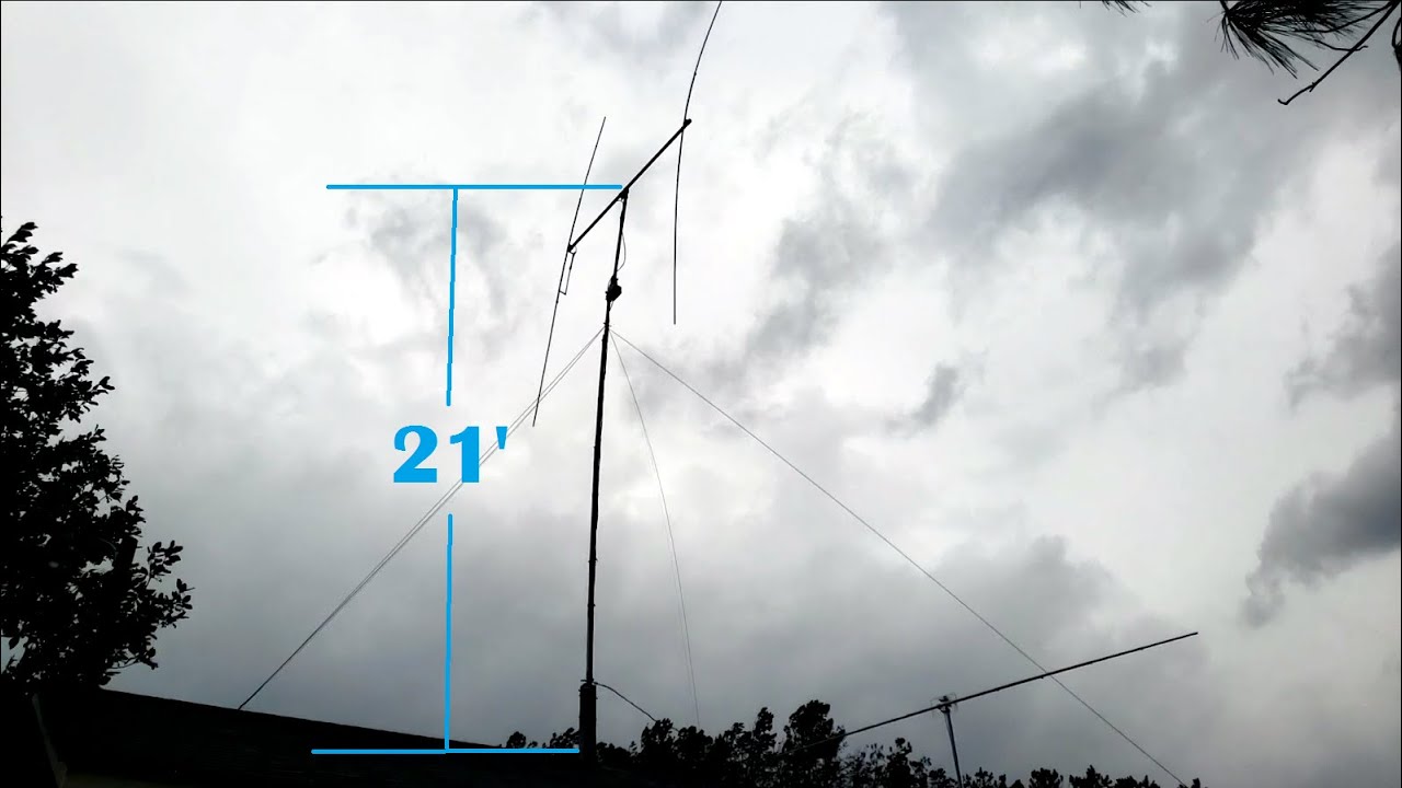 My 2 Element Yagi on a windy day - YouTube