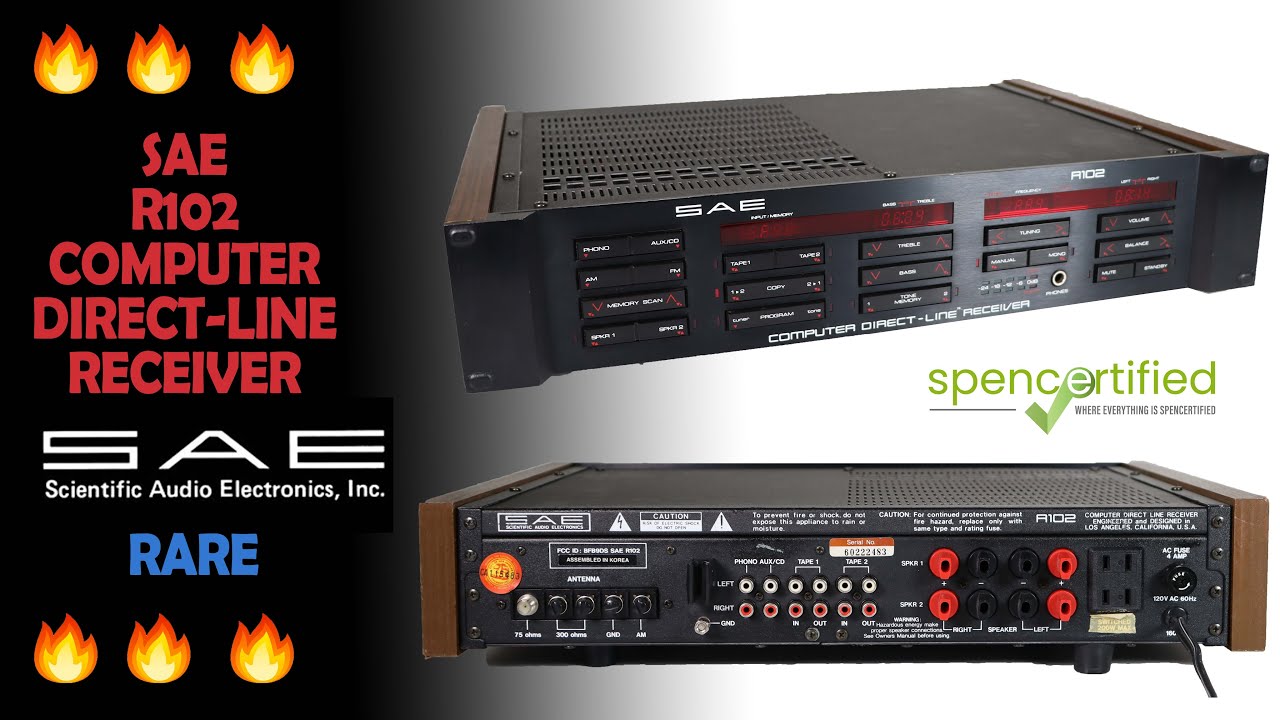 SAE R102 Computer Direct-Line Receiver Amplifier Tuner with Wooden Side ...