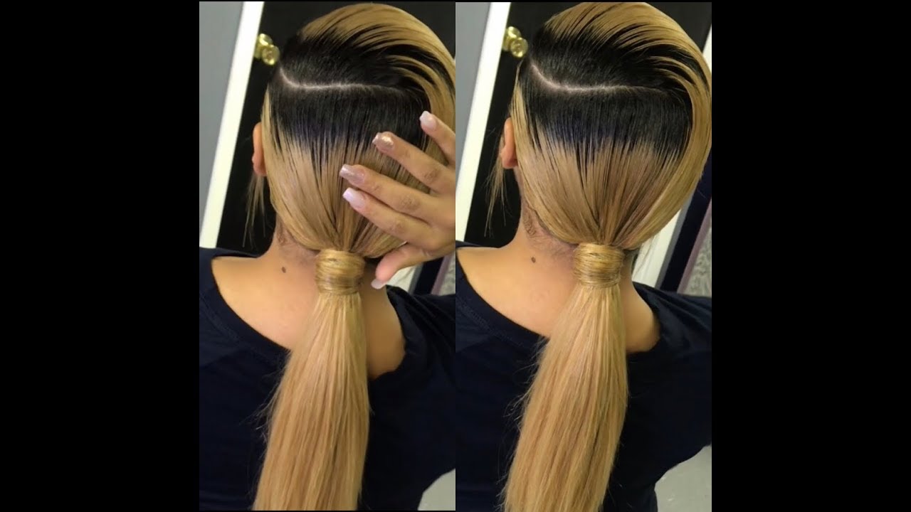 HOW TO | SLEEK DEEP SIDE PART PONYTAIL - YouTube