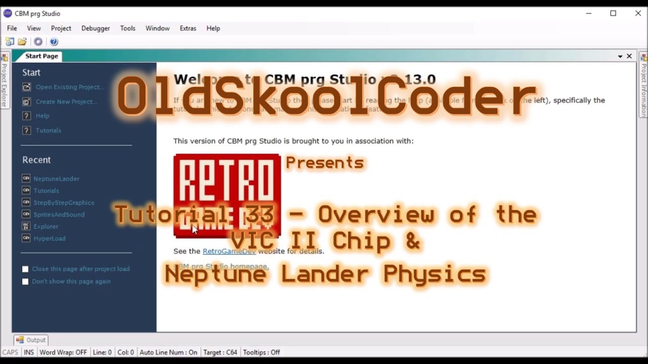 Tutorial 33 - Overview of the VIC II Chip and Neptune Lander Physics ...