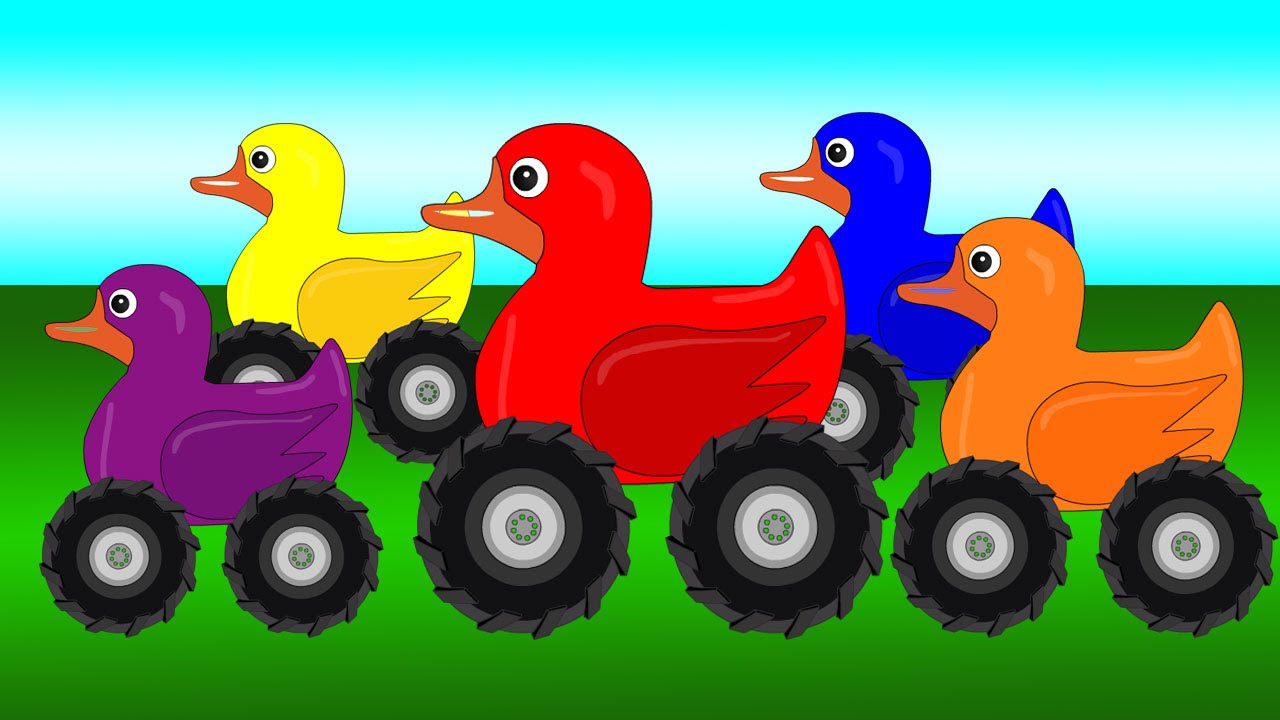 Rubber Ducks Monster Trucks Teaching Colors Learning Basic Colours ...