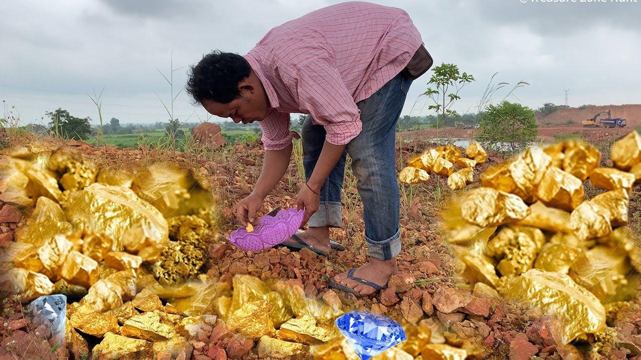 Wow amazing found a lot of gold and diamond when digging to find gold ...