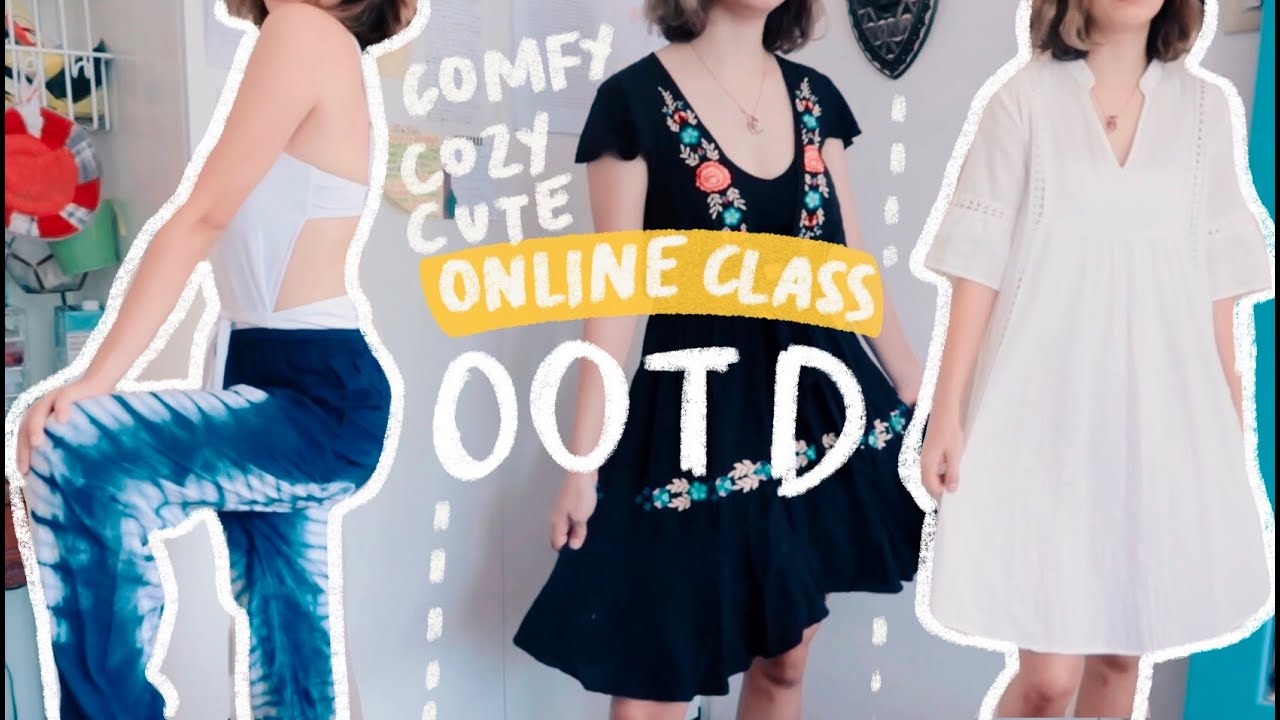 Comfy Practical Outfits For College Online Classes - YouTube