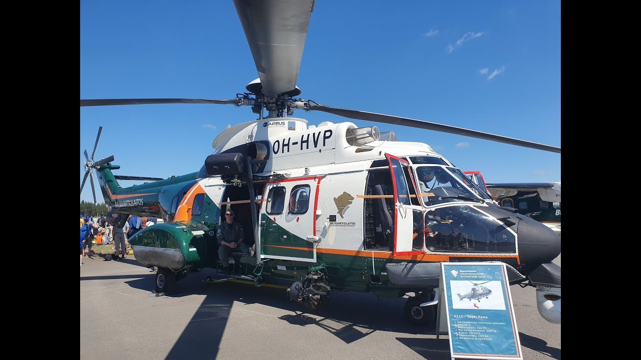 Super Puma H215 Border Guard Helicopter at AirShow in Turku, Finland ...