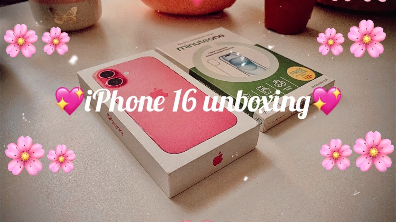 🌷iPhone 16 Pink aesthetic unboxing + accessories | 128GB🌷 - YouTube