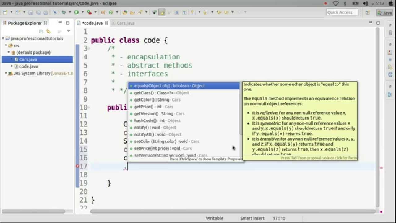 encapsulation in java with setters and getters - YouTube