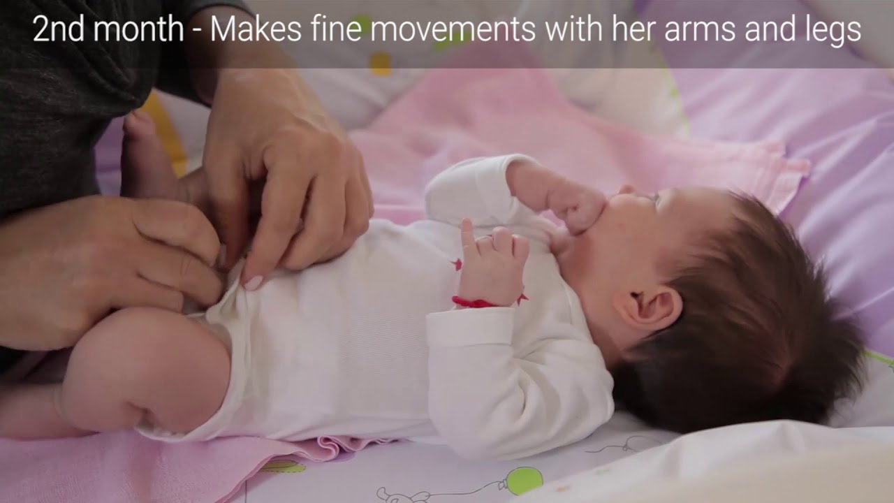 2nd month: Makes fine movements with his arms and legs - YouTube