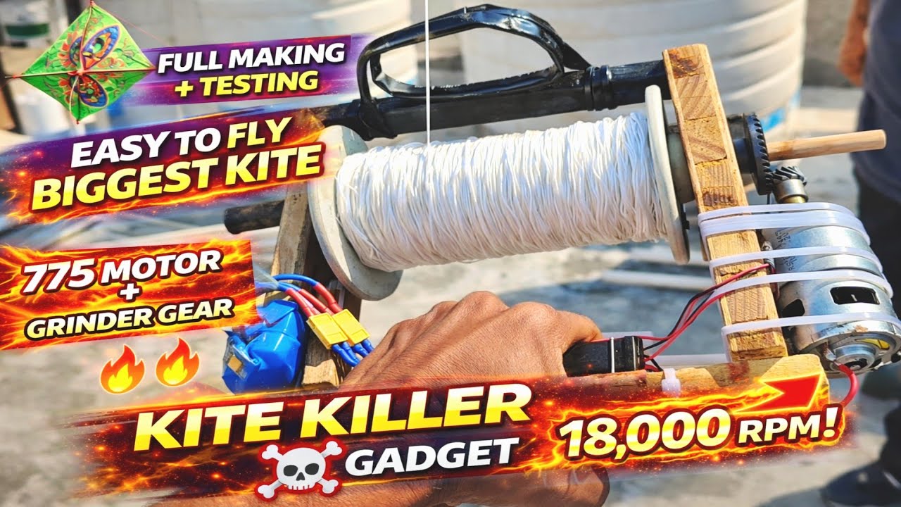 I Made World's Most Powerful Kite Flying Machine! 🪁 (775 Motor ...