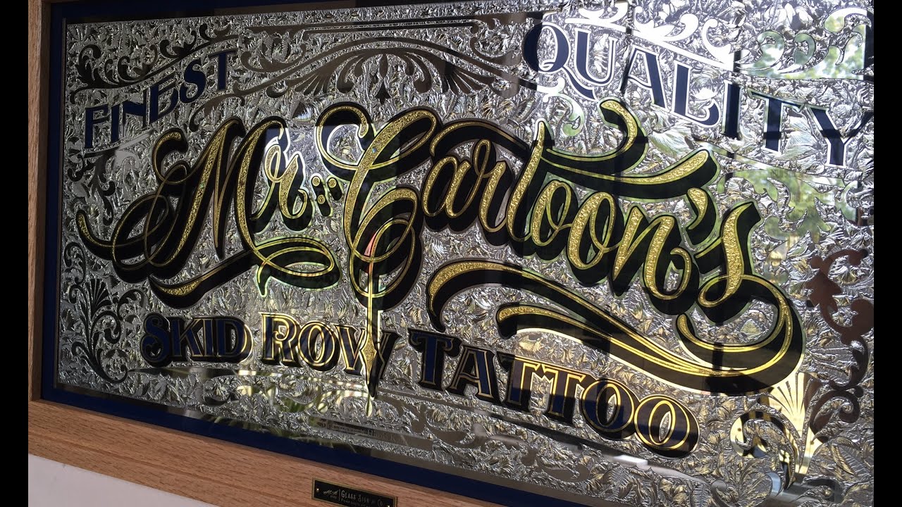 Mister Cartoon,MAKING GOLD LEAF GLASS SIGN - ART ASMR - YouTube