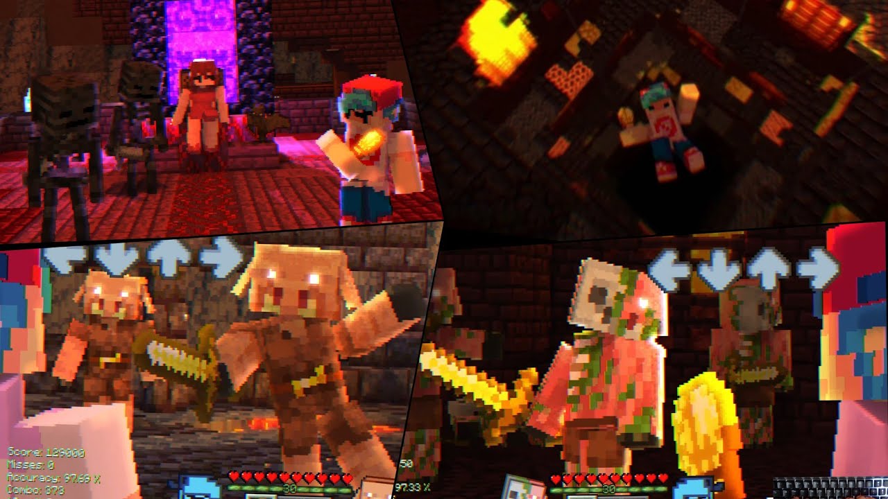 FNF Minecraft Mob Mod - Fortress (FC) (4k) - YouTube