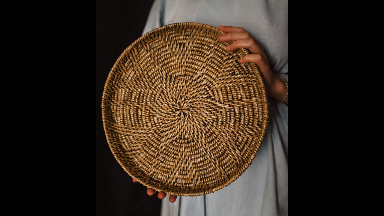 Combined weaving. Winding + root = three-dimensional pattern. - YouTube