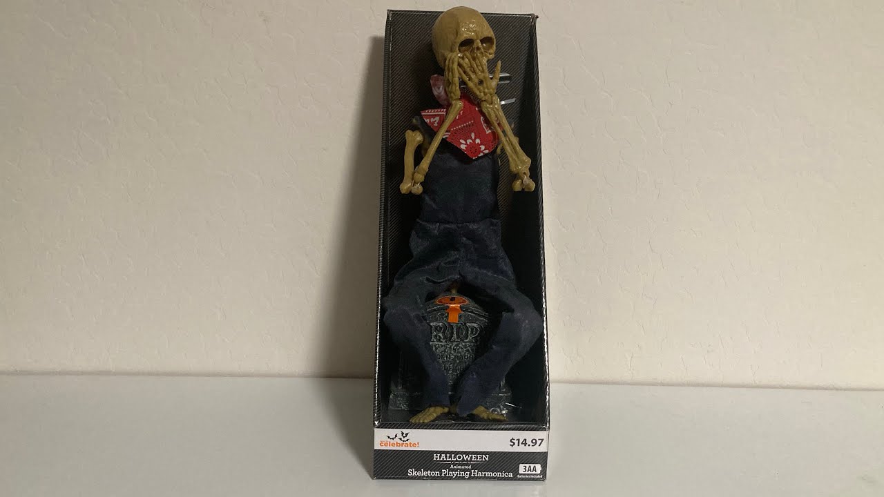 Magic power animated mini skeleton playing harmonica - YouTube