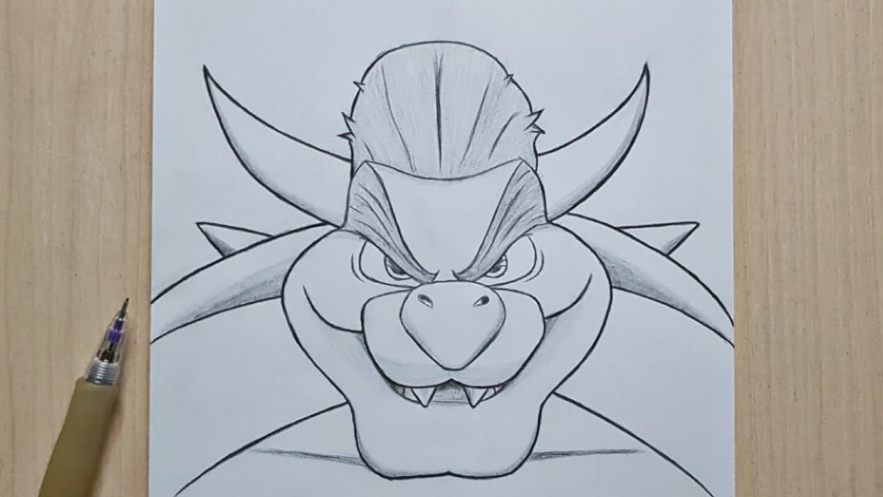 How to draw Bowser - The Super Mario Bros | Bowser step by step | easy ...