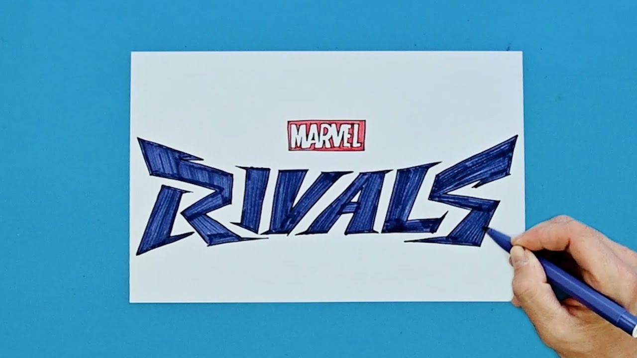 How to draw Marvel Rivals Logo - YouTube