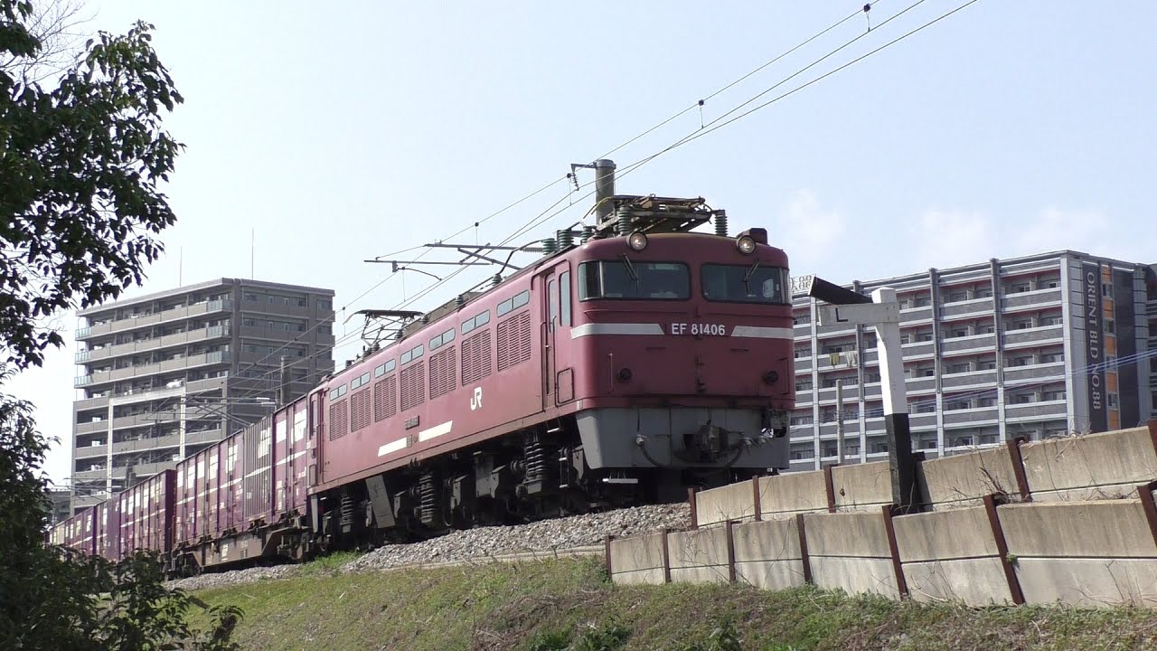 【JR貨物】4083レ EF81-406 - YouTube