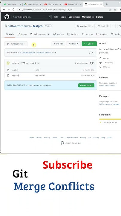 Git Tutorial Telugu: What is Merge Conflict? Git and GitHub, Telugu Git Course, Git, GitHub ...