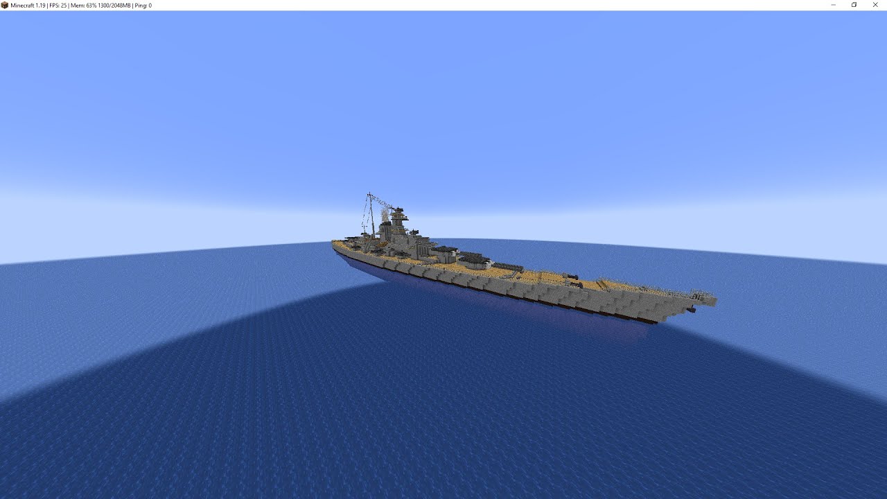 Minecraft 1:1 scale Bismarck! 100 subscriber special! :D - YouTube