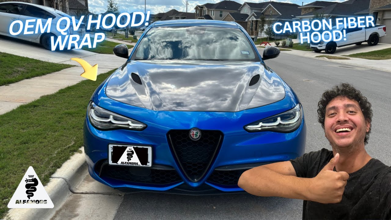 The Most Realistic Carbon Fiber Wrap Ever! Alfa Romeo Giulia OEM QV ...