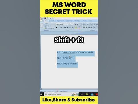 Ms Word Secret Trick #shorts #tech #msword - YouTube
