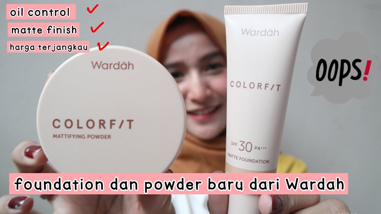 review wardah colorfit foundation dan mattifying powder shade natural ...