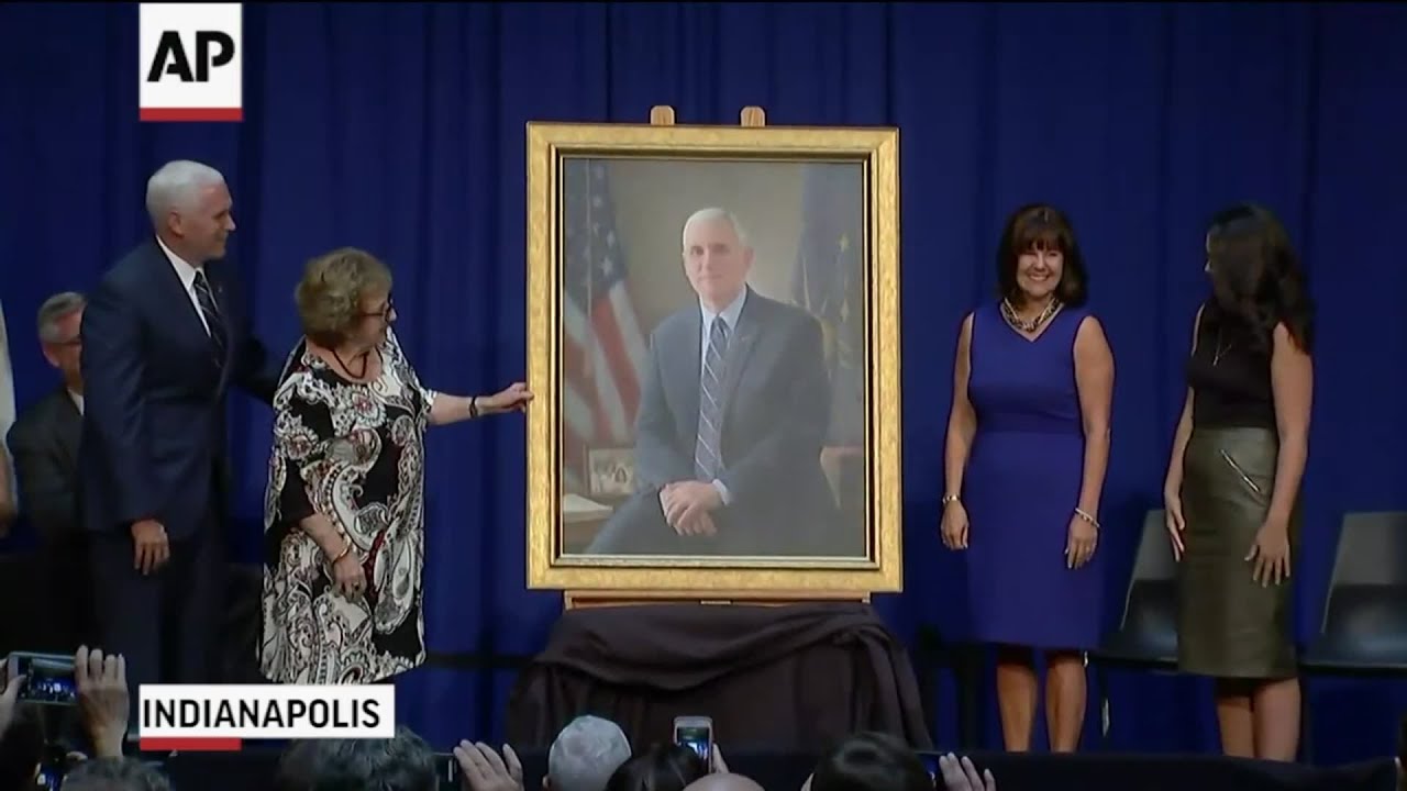 AP VIDEO: Gov. Mike Pence portrait unveiling - YouTube