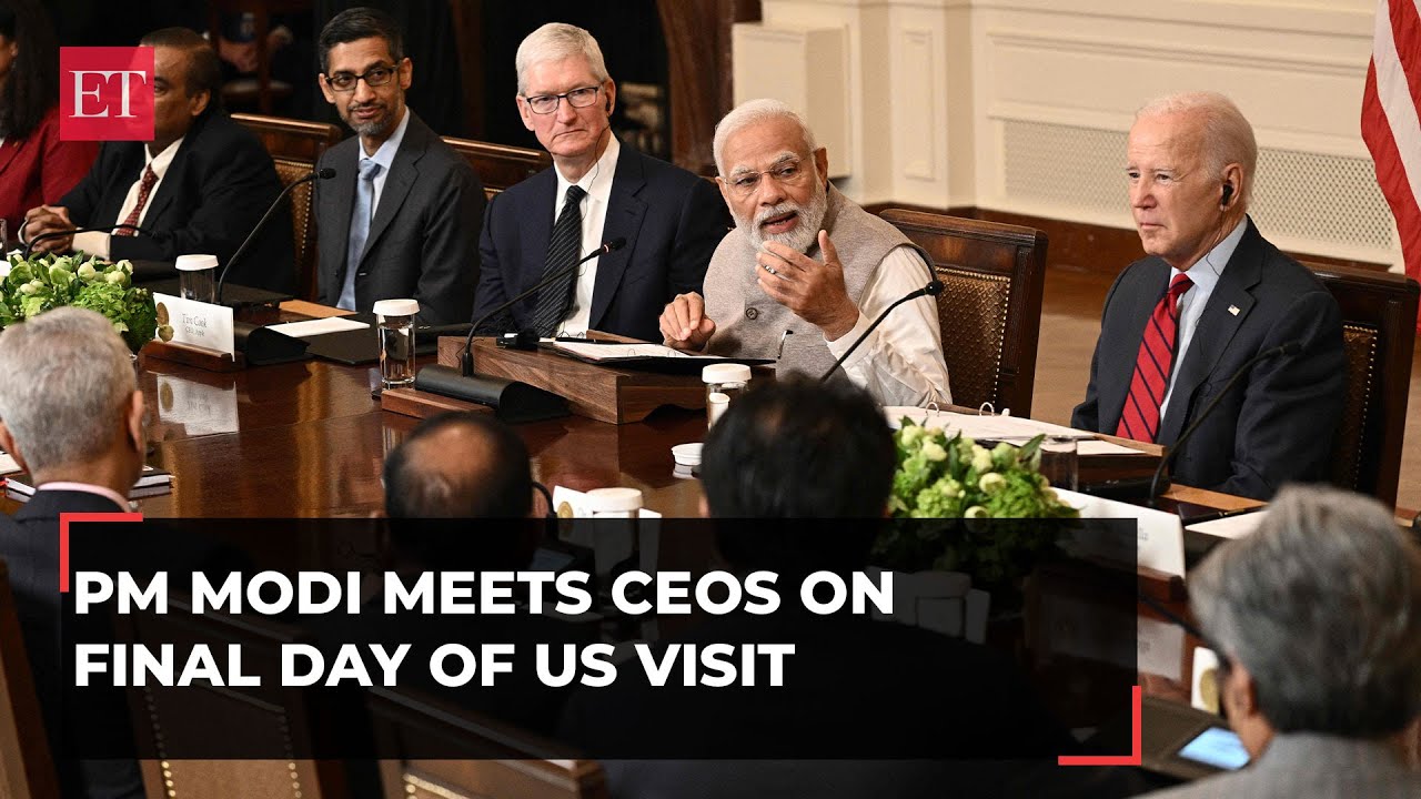 PM Modi meets CEOs on final day of US visit; watch! - YouTube
