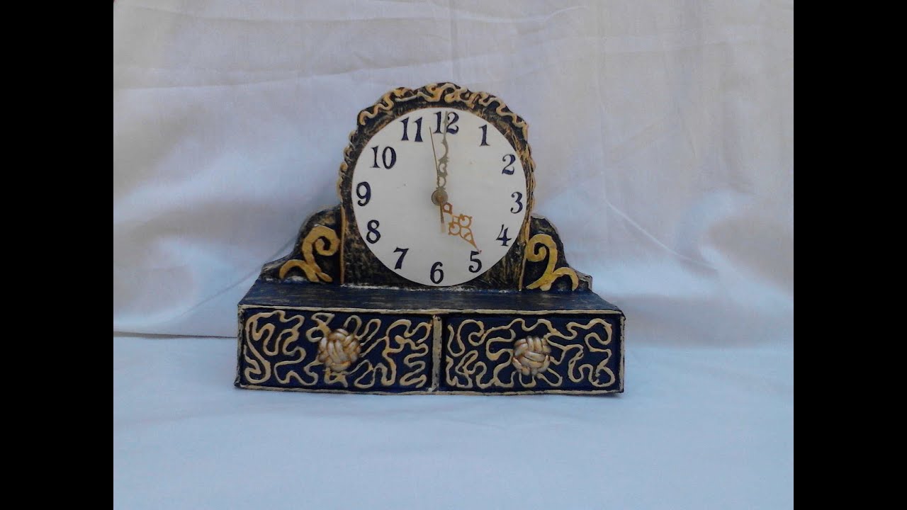 reloj con cajones hecho de carton - YouTube