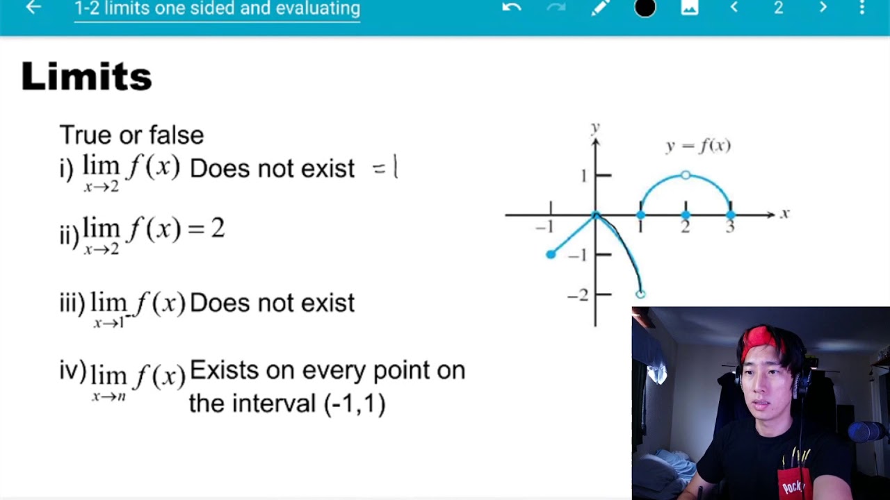 1-2 Limits one sided and evaluating - YouTube