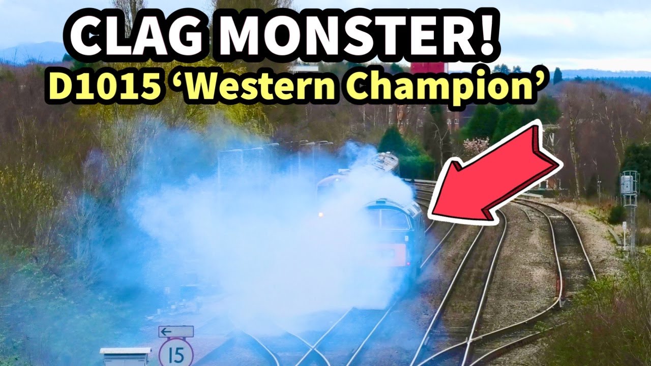 CLAG CENTRAL as D1015 'WESTERN CHAMPION' Blasts out of Kidderminster ...
