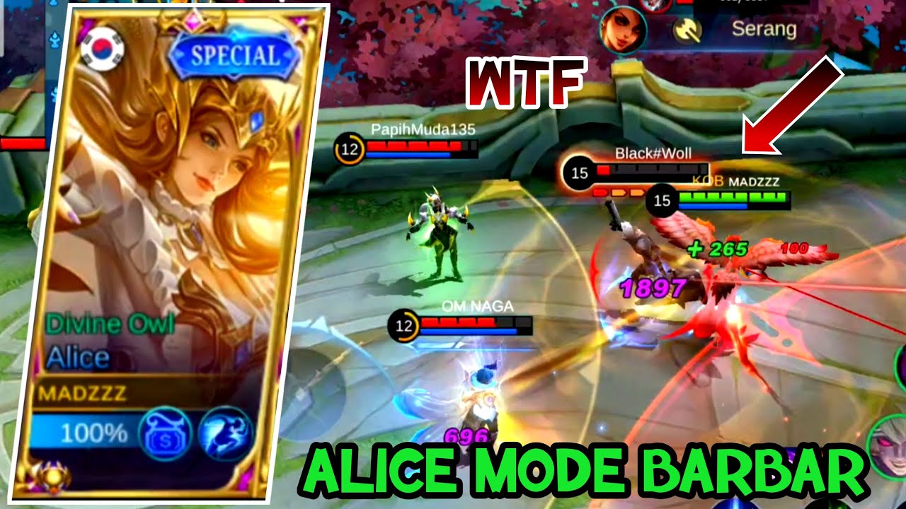 ALICE MODE BARBAR 1 VS 4 IN ENEMY BASE | BEST BUILD ALICE 2022 | MOBILE ...