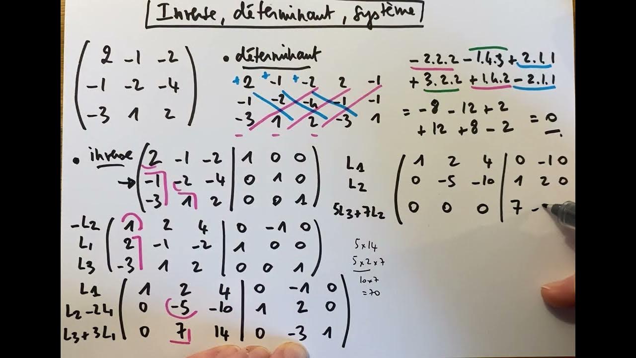Matrice 3x3 avec déterminant nul, impact sur le calcul d'inverse et sur ...