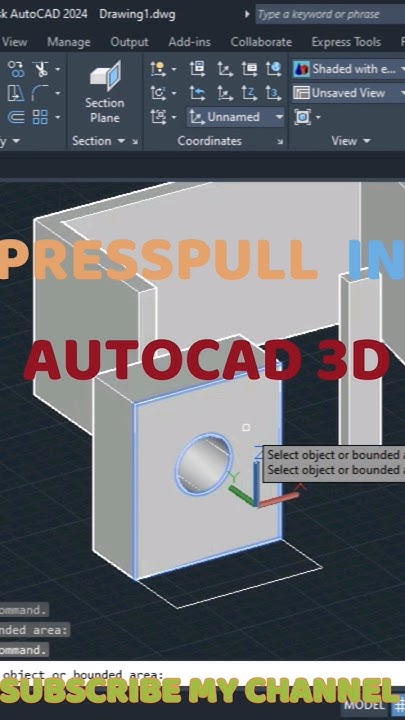 AutoCAD 3D, Command PRESSPULL #autocad #reels #3d #trending #youtubeshorts #ytshorts #animation ...
