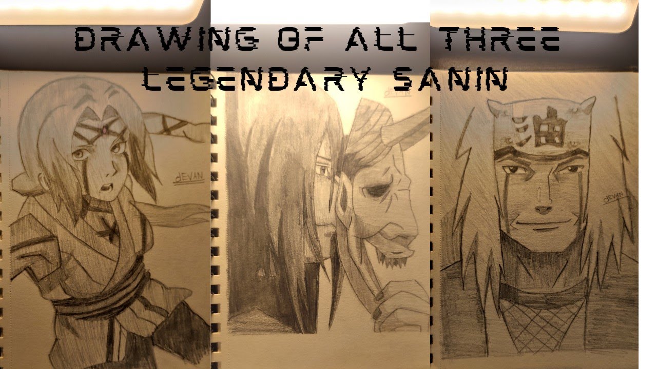 Drawing of all three legendary sanin from Naruto shippuden - YouTube