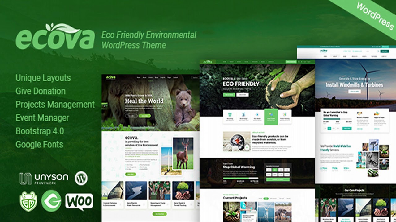 Ecova - Eco Environmental WordPress Theme | Themeforest Website ...