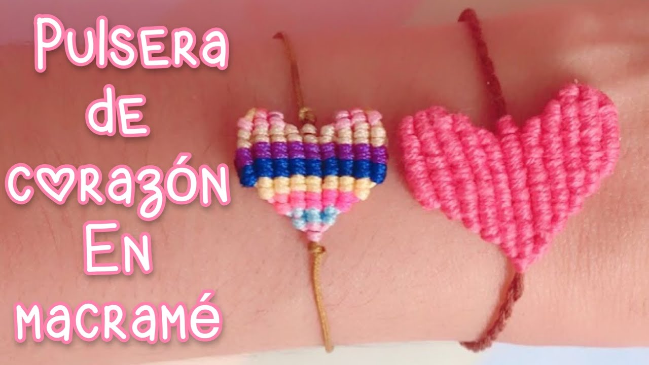 Corazón en macramé #diy #handmade #suscribete #pulserasdehilo - YouTube