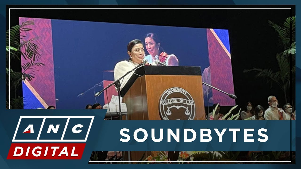 WATCH: Former VP Robredo speaks at U.P. Law graduation rites | ANC ...