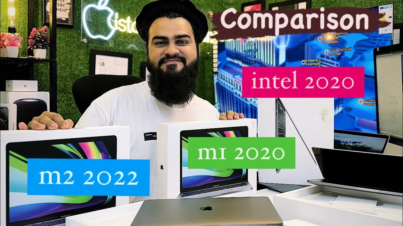 Comparison, intel 2020 VS m1 2020 VS m2 2022 - YouTube