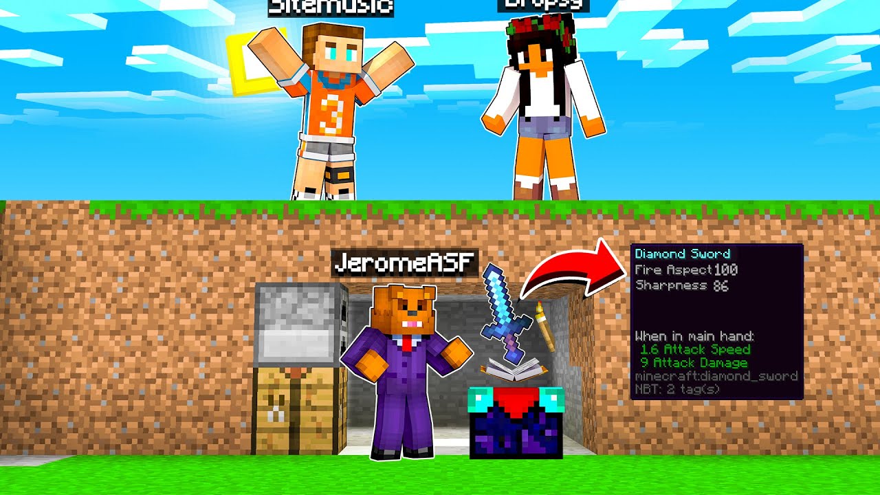 Minecraft Speedrunners VS 4 Hunters (Crafting Gives OP Enchants) - YouTube