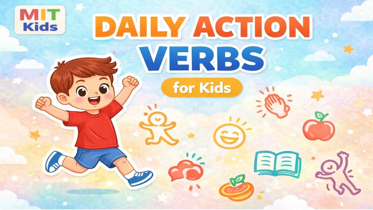 Daily Action Verbs for Kids | Learn 100+ Action Words with Pictures ...