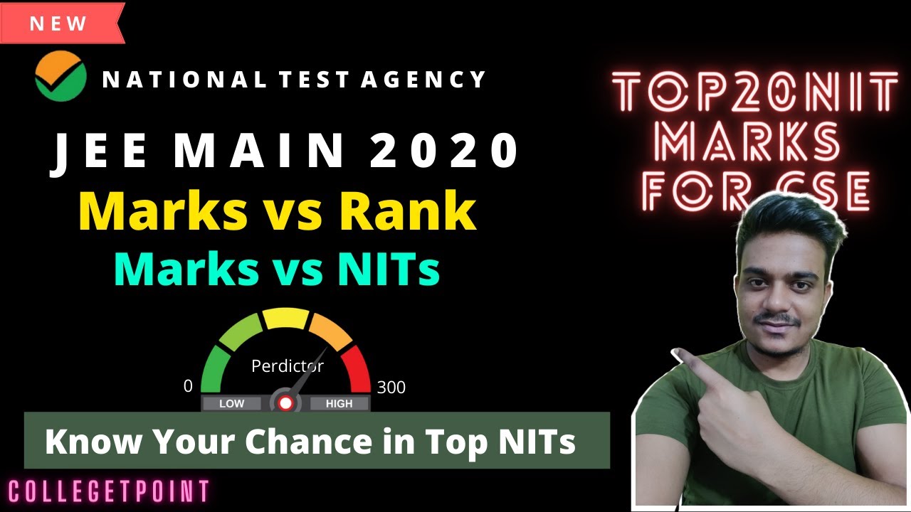 JEE MAIN 2020 | Marks vs Rank vs College | Jee Main college Predictor ...