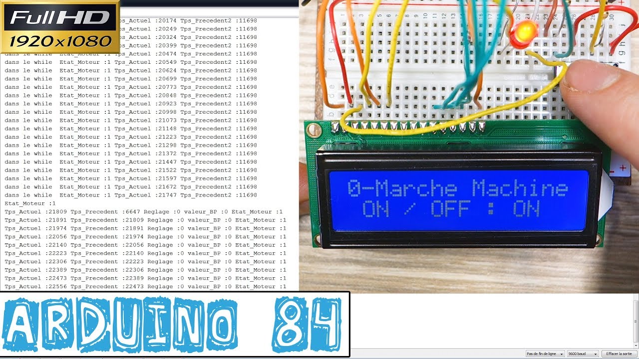 Arduino84-Mettre en MARCHE ou ARRÊTER une machine depuis un ÉCRAN LCD ...