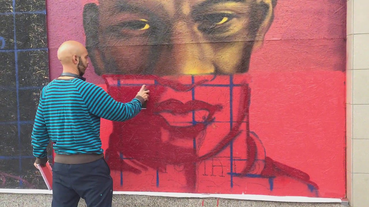 Scotty Brave Paints Marcus Rashford Glitch Streetart uk rap 90s - YouTube