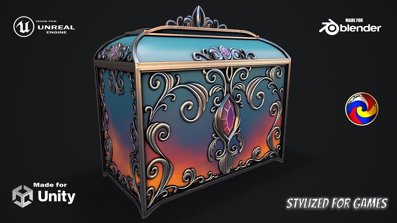 Fantasy Chest Stylized game ready 3d model - YouTube
