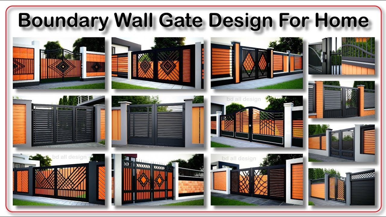 Boundary wall gate design for home | Modern Steel gate design | Iron ...