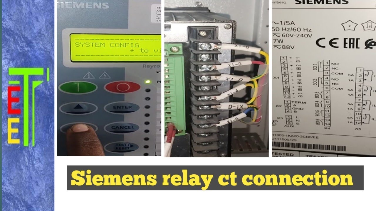 Siemens relay ct connection - YouTube