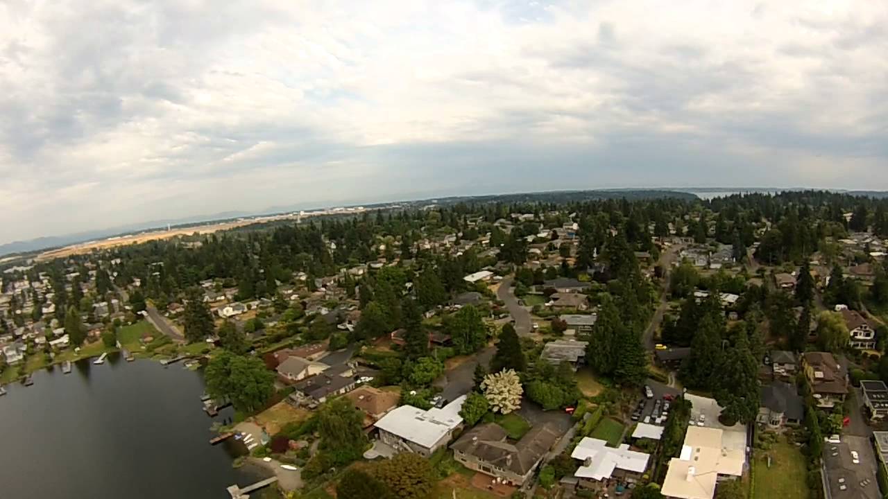 A view of Lake Burien with a drone - YouTube