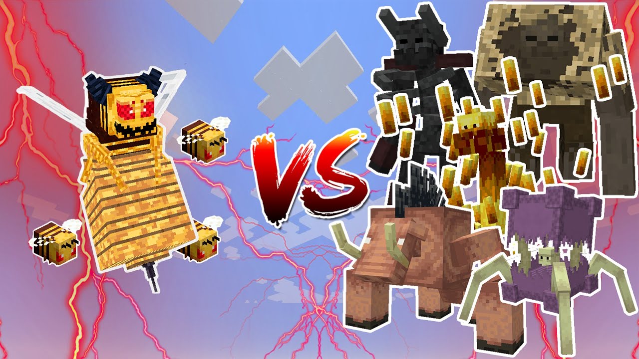 Queen Bee VS Mutant More Monsters - Mob Battles In Minecraft - YouTube